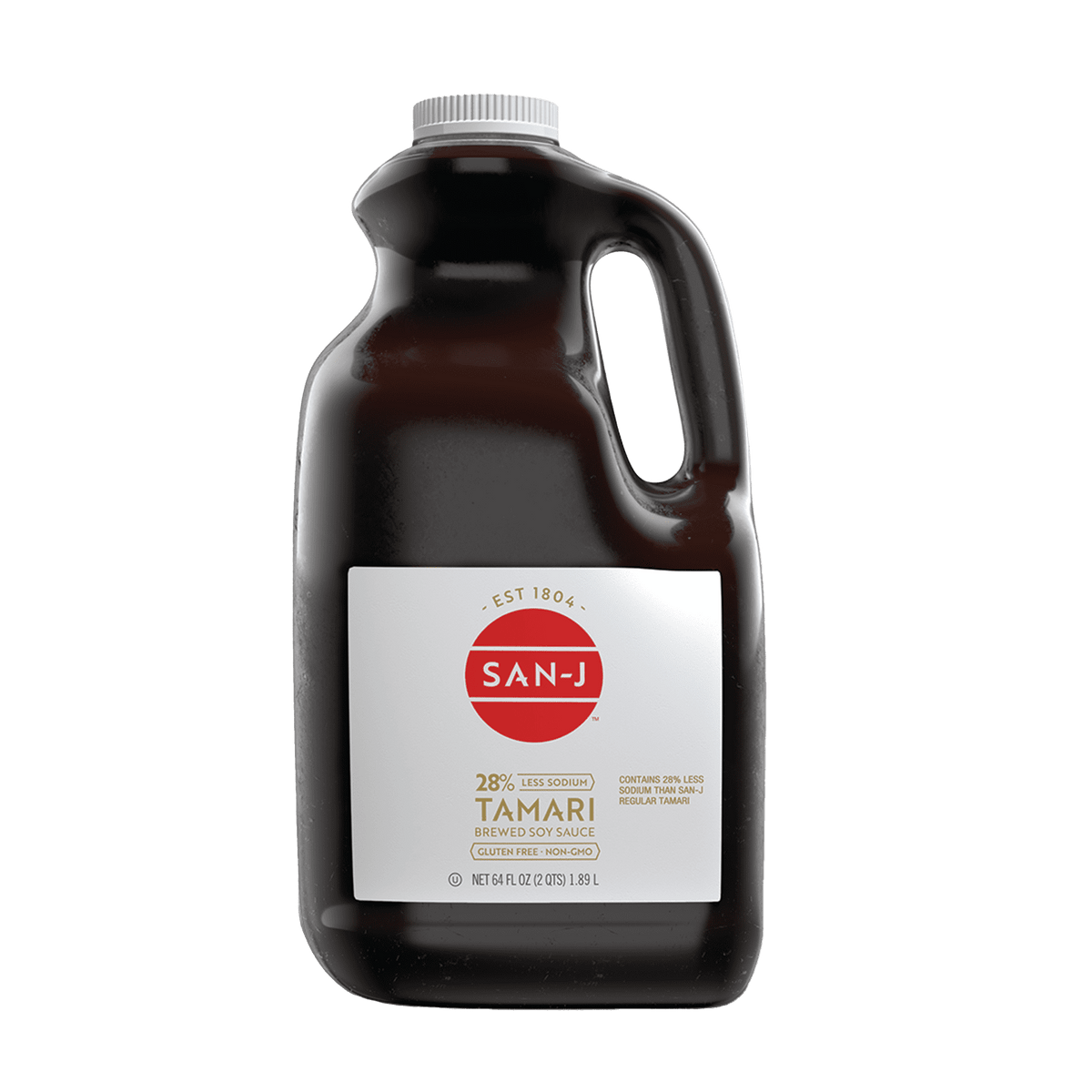 San J - Tamari Gluten Free 28% Less Sodium Soy Sauce WHITE - 64 oz ...