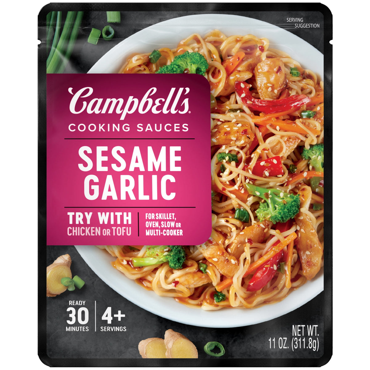 Campbell's Cooking Sauces, Sesame Garlic, 11 oz Pouch — Snackathon Foods