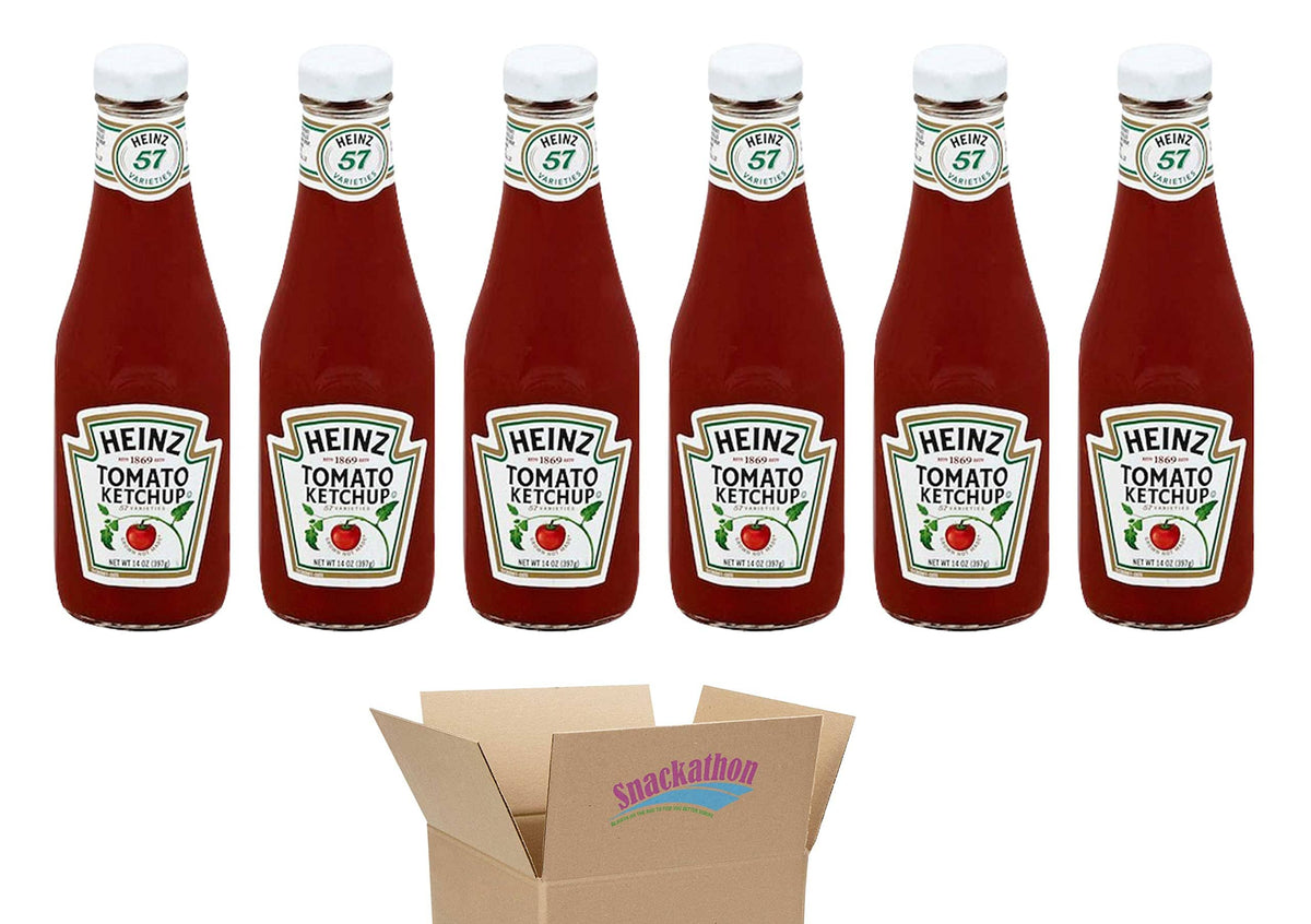Heinz Classic Glass Ketchup Bottles, 14 Ounce Each, Pack of 6 ...