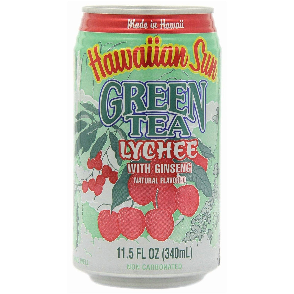Hawaiian Sun Drink, Green Tea Lychee, 11.5 Fl Oz Pack of 6 — Snackathon ...