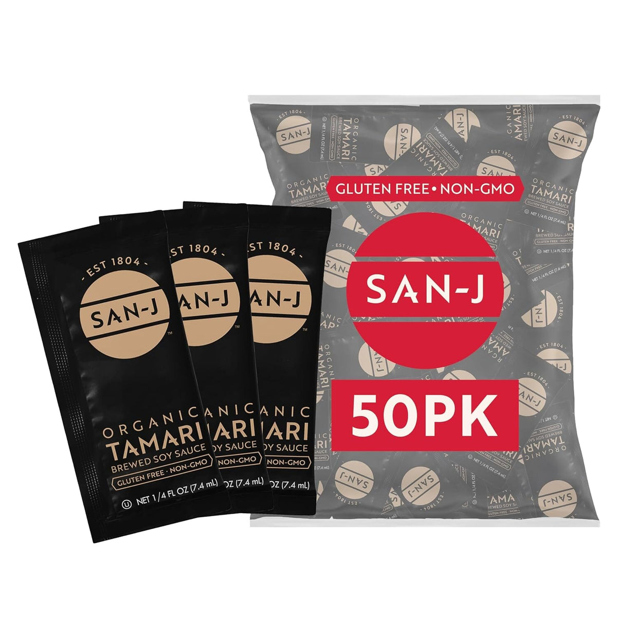 San J Organic Tamari Soy Sauce Gluten Free Non-GMO Gold Label Travel P ...