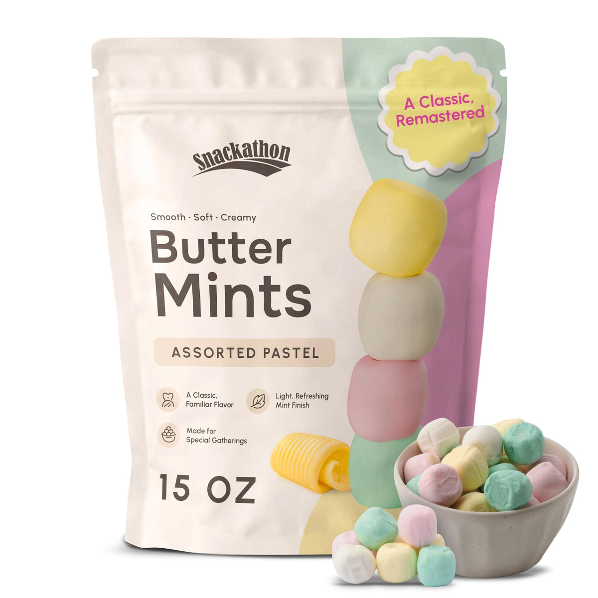 Snackathon Assorted Pastel Buttermints — Snackathon Foods