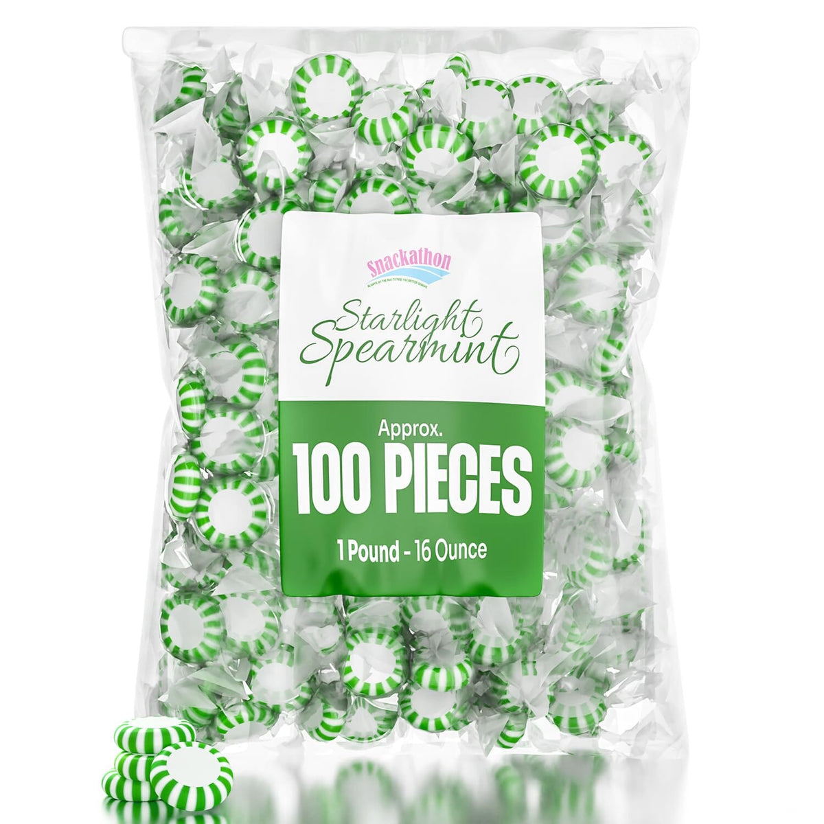 Snackathon Starlight Spearmint Candy, Individually Wrapped, 1 lb ...