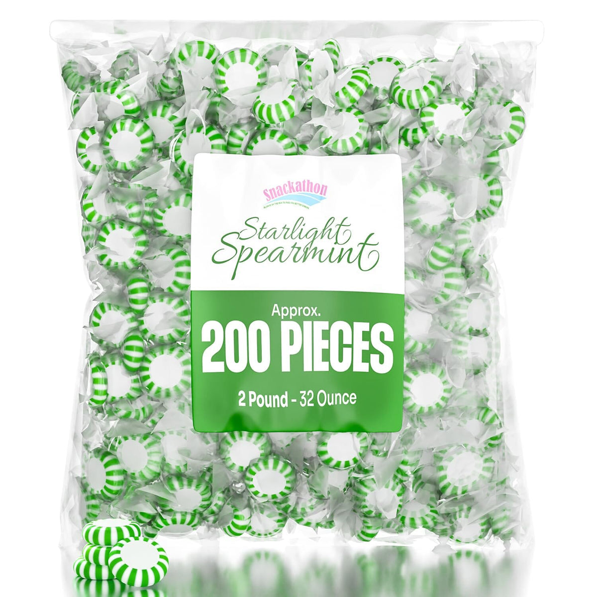 Snackathon Starlight Spearmint Candy, Individually Wrapped, 2 lb ...