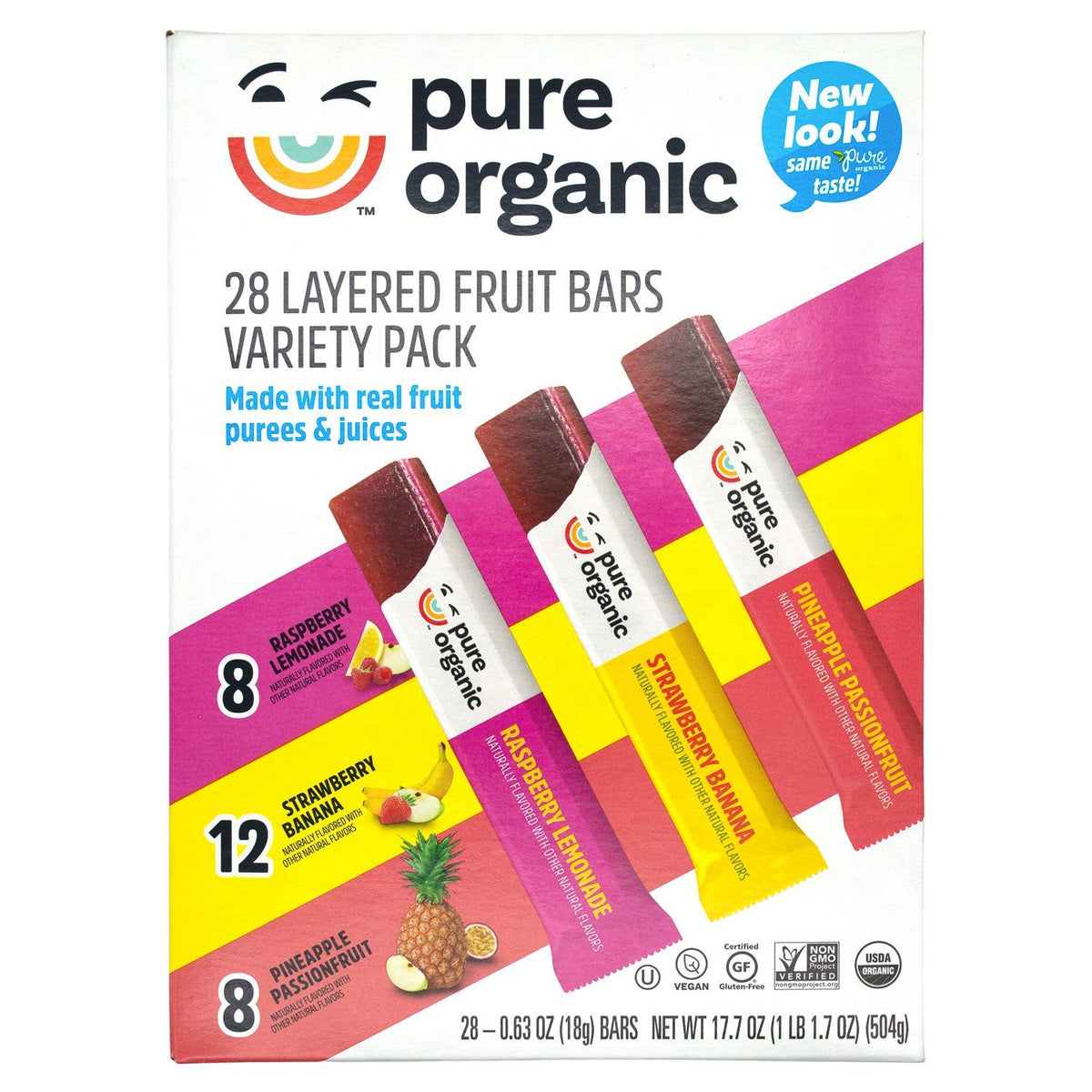 Pure Organic Layered Fruit Bars — Snackathon Foods